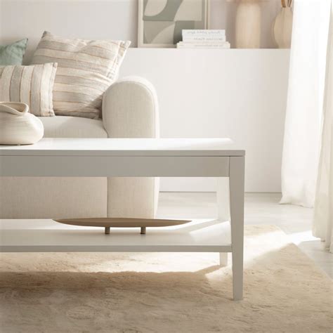 Mesa De Centro Elevable Lacada En Color Blanco Mara Klast Home