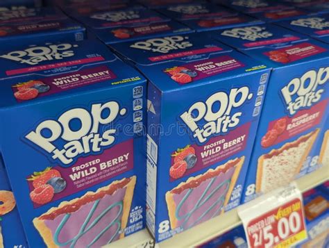 Kellanova Kellogg S Pop Tarts Wild Berry Frosted Boxes Logo Display On Shelf At Food Lion