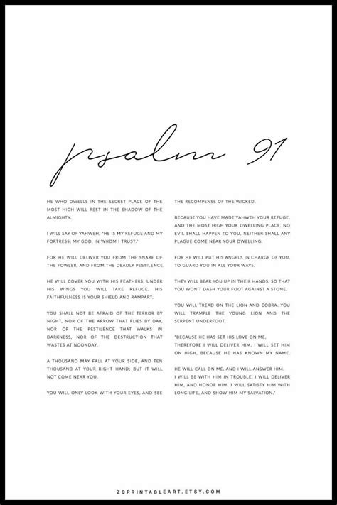 Psalm 91 Printable Free Daily Planner Sheet