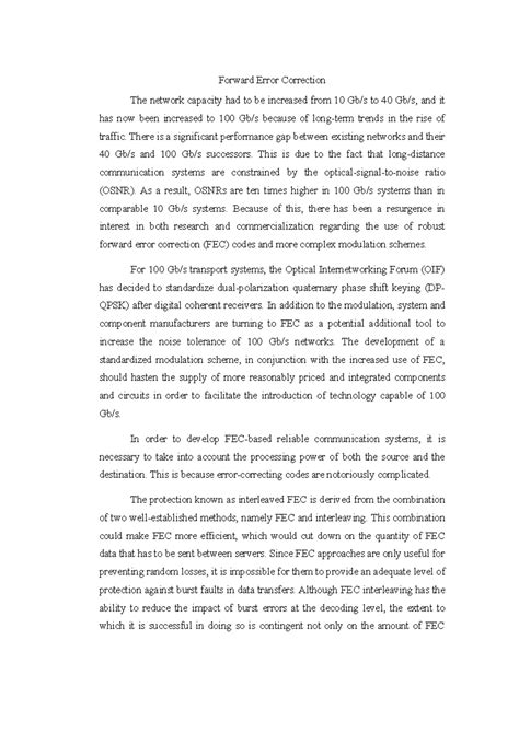 Forward Error Correction There Is A Significant Performance Gap Between Existing Networks And