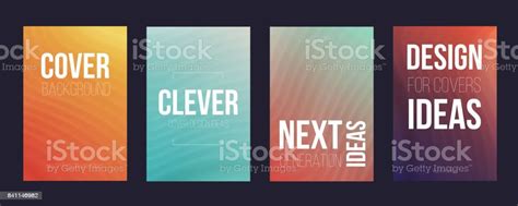 Set Of 4 Cover Magazine Template Cover Stock Illustration Download