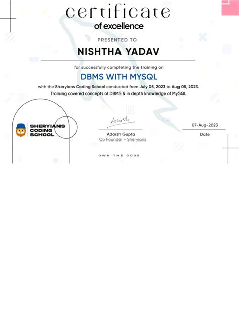 Nishtha Yadav On Linkedin Databasemanagement Certified Sql