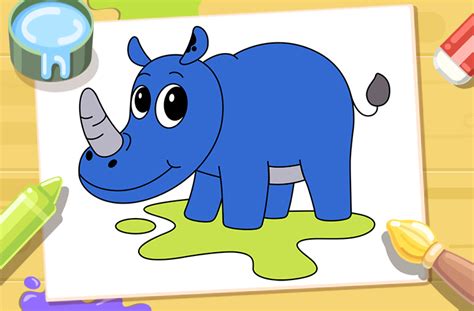 Rhinoceros The Wildlife Coloring Game Splashlearn