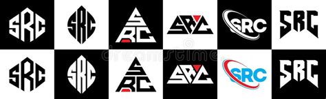 Src Letter Logo Design In Six Style Src Polygon Circle Triangle