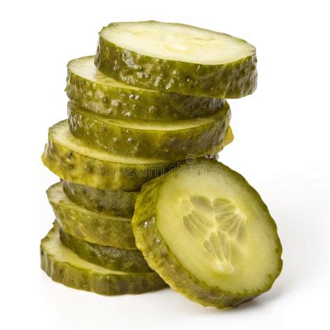 Stack Of Sliced Pickles Isolated On White Background Stock Illustration