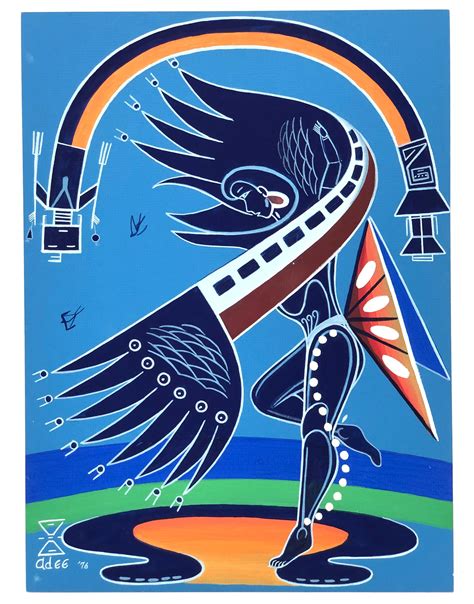 Lot Adee Bittany Dodge Hawk Dancer And Eagle Dancer Gouache And Tempera On Paper