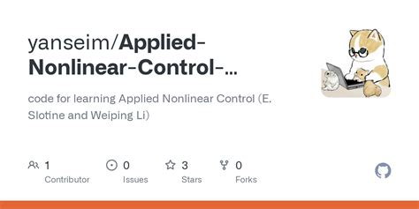 GitHub Yanseim Applied Nonlinear Control Learning Code For Learning Applied Nonlinear Control