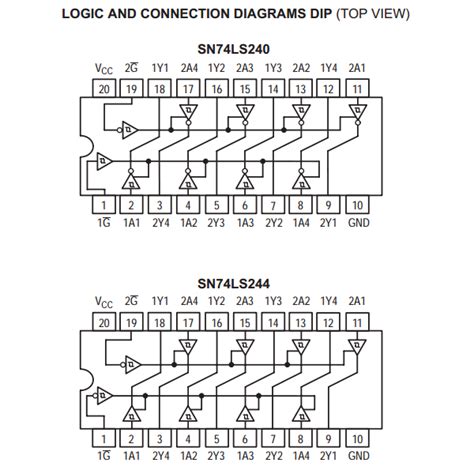 74ls244 Ic Octal Bufferline Driver With Tri State Output Ic 74244