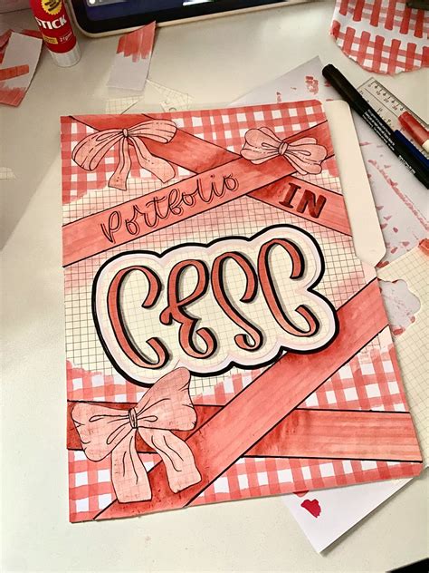 Coquette Pink Portfolio Design Simple Ideas Bond Paper Design