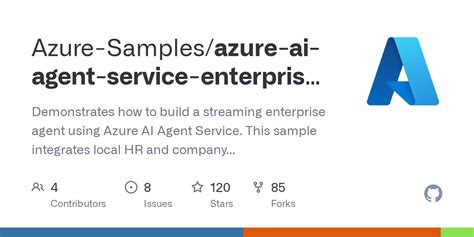 Github Azure Samplesazure Ai Agent Service Enterprise Demo Demonstrates How To Build A