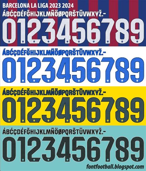 Font Football Font Vector Barcelona La Liga 2023 2024 Kit