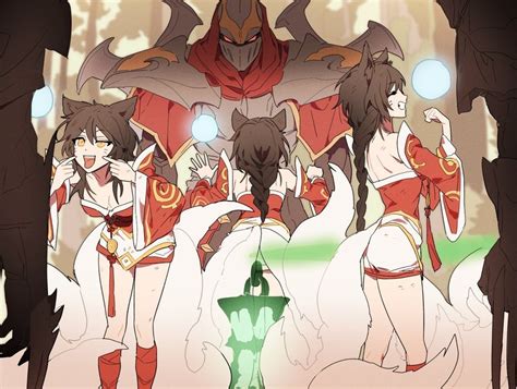 Ahri Thresh And Zed League Of Legends Drawn By Zaket07 Danbooru