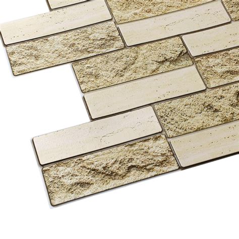 Beige Faux Brick 32 Ft X 16 Ft Pvc 3d Wall Panel Interior Design
