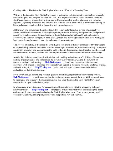 Good Thesis For Civil Rights Movement Pdf Martin Luther King Jr Racial Segregation