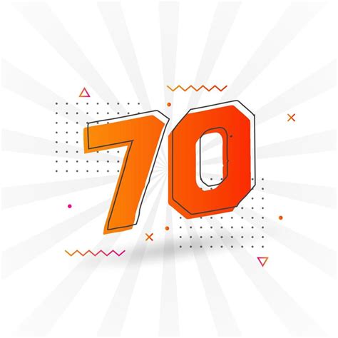 70 Number Vector Font Alphabet Number 70 With Decorative Element Stock
