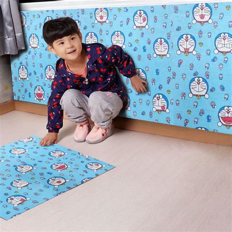 Dinding 3d Doraemon Wallpaper Cartoon Design Wall Stickers Waterproof