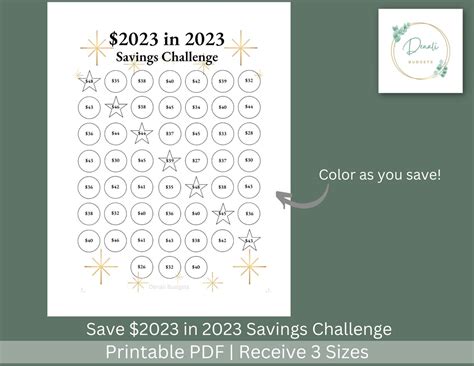 2023 In 2023 Savings Challenge Printable Money Savings Etsy