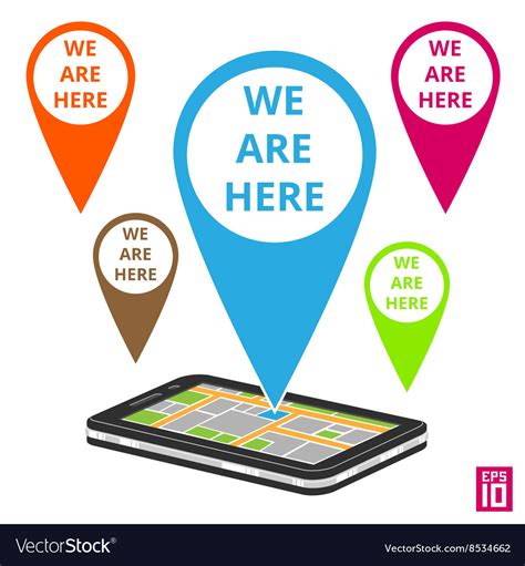 Phone Map Royalty Free Vector Image Vectorstock