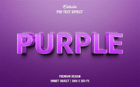 Premium Psd Purple 3d Editable Text Effect