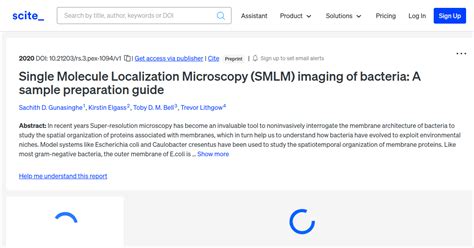 Single Molecule Localization Microscopy Smlm Imaging Of Bacteria A