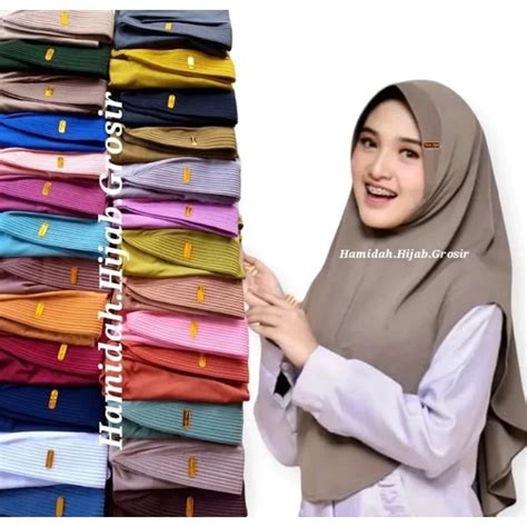 Jual 80 Rb 10 Pcs Bergo Hamida Akrilik Size M Bahan Haiget Premium Shopee Indonesia