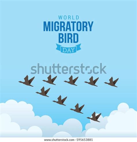International Migratory Bird Vector Illustration Suitable Stock Vector