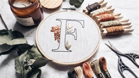 Letter F Alphabet Embroidery Pattern Embroidery For Beginners Youtube