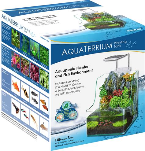 Penn Plax Aquaterrium Tank 1 85 Gallons Hydroponic Glass Aquarium