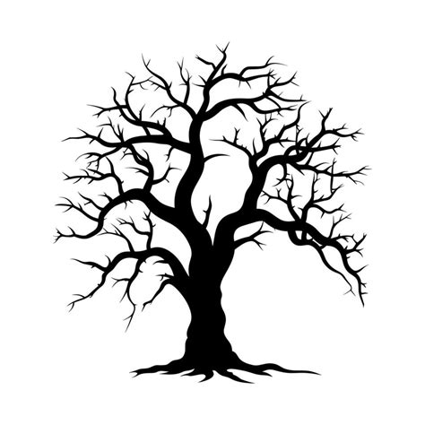 Dead Tree Vector Silhouette Free Scary Tree Silhouette Vector