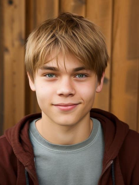 Premium Ai Image Portrait Photo Of French Teenage Male Straight Hair