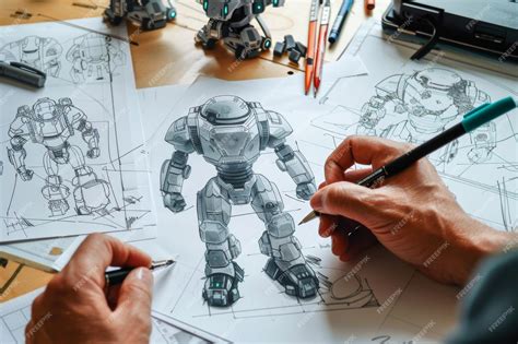 premium photo a designer in animation design development drawing