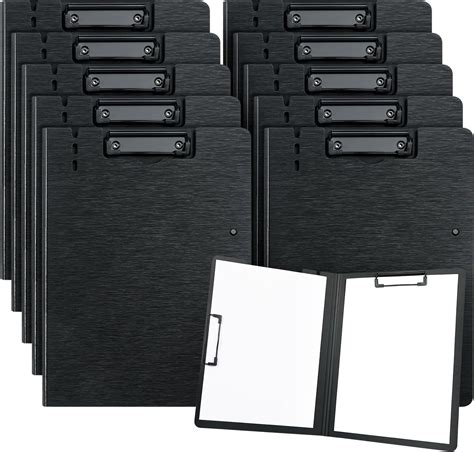 Urbantin 10 Pack A4 Foldable Clipboards With Two Clips File Document Organiser Clip Board For