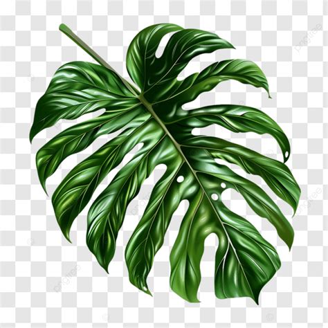 Detailed Monstera Leaf Displayed On A Plain White Background Emphasizing Its Natural Beauty
