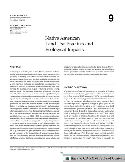 Native American Land Use Practices And Ecological Impacts