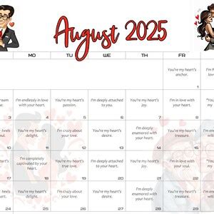 365 Romantic Ways To Say I Love You 12 Month Calendar 2025 Wall