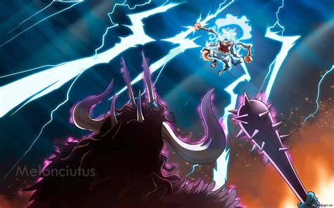 Luffy First Time Gear 5 Vs Kaido Hd Baixar Papel De Parede