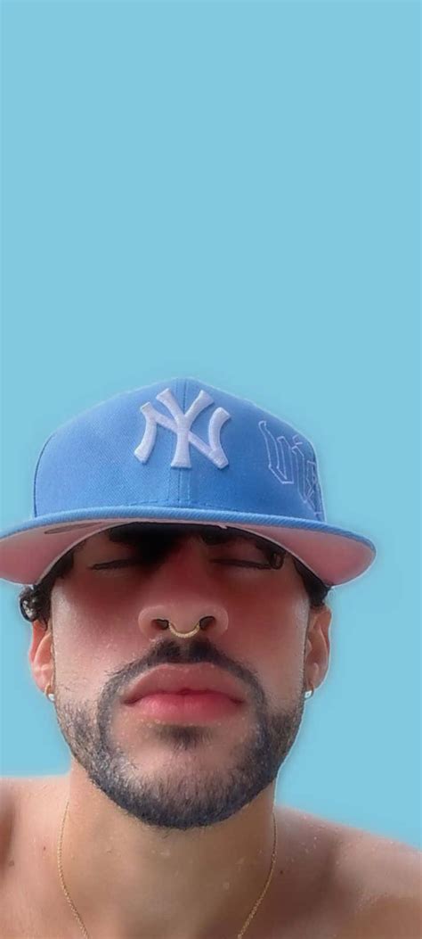 Download Blue Hat Man Close Up Wallpaper