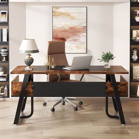 63 Executive Desk Modern White Home Office Computer Desk Large