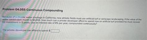 Solved Problem 04 055 Continuous Compounding Because Of A