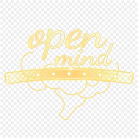Open Mind Neon Text Effect With Yellow Color For Design Decoration