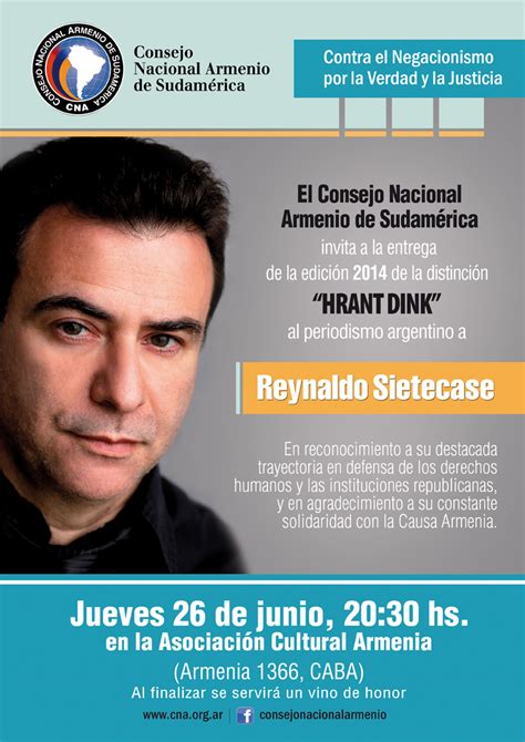 Reynaldo Sietecase Recibirá La Distinción Hrant Dink Al Periodismo