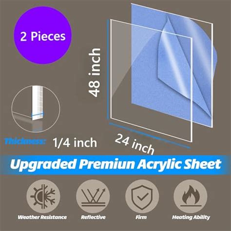 Plexiglass Sheets 14 Inch Thick 24x48 2 Pack 24 X 48