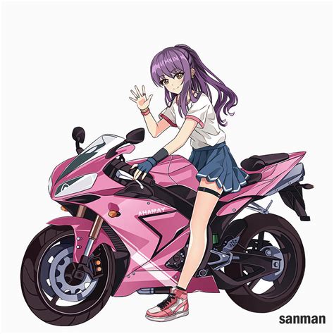 Anime Girl On A Motorcycle By Quinster1999 On Deviantart