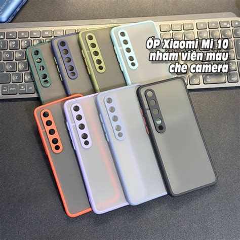 Ốp lưng cho Xiaomi Mi nhám viền màu che camera Shopee Việt Nam