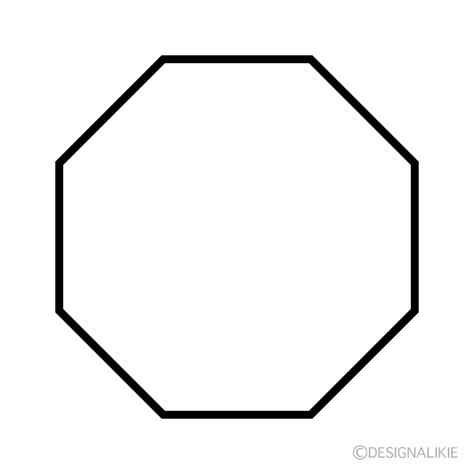 Octagon Shape Black And White Clip Art Free Png Image｜illustoon