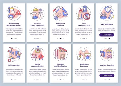 Premium Vector Workplace Safety Onboarding Mobile App Page Screen