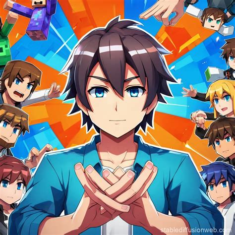 Minecraft Man With Diverse Hand Directions Stable Diffusion Online