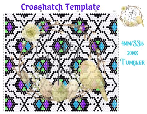 4mm Crosshatch Rhinestone Tumbler Template Txcraftynest