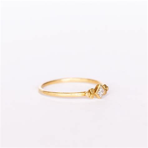 Ananda Khalsa Square Diamond Trio Ring Lapis