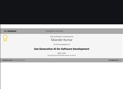 Ibmskillsbuild Ai Developer Sikander Kumar